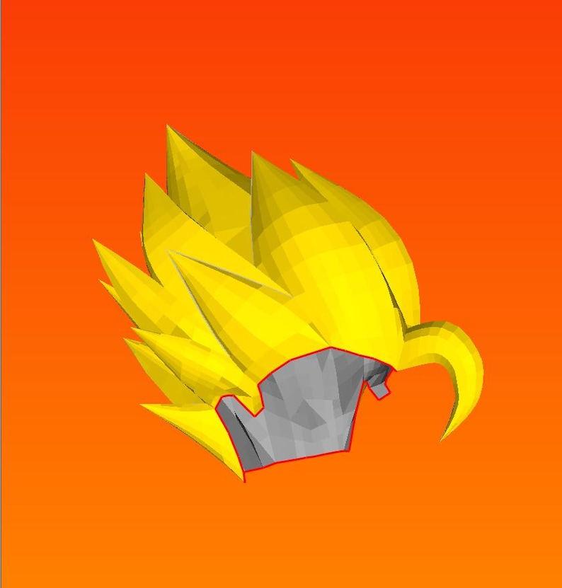 SSJ (super Saiyan) Gogeta Hair Wig Pepakura Template - Etsy