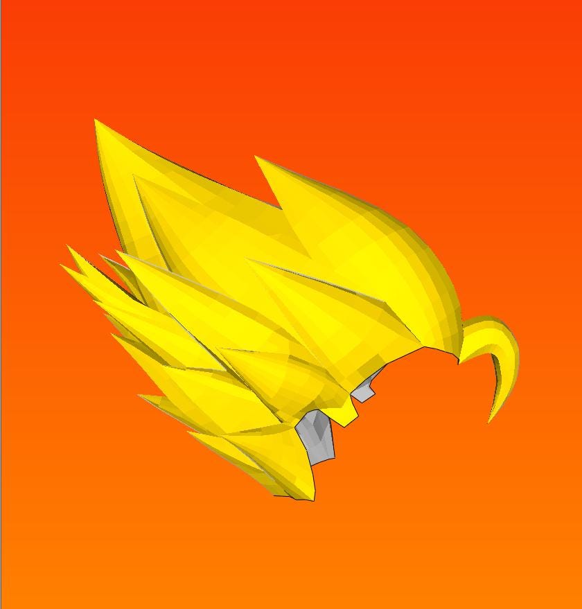 SSJ (super Saiyan) Gogeta Hair Wig Pepakura Template - Etsy