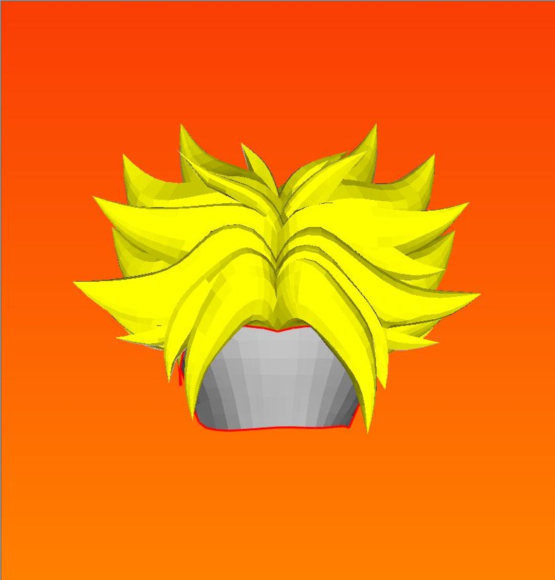 SSJ (super Saiyan) Trunks Hair Wig Pepakura Template - Etsy