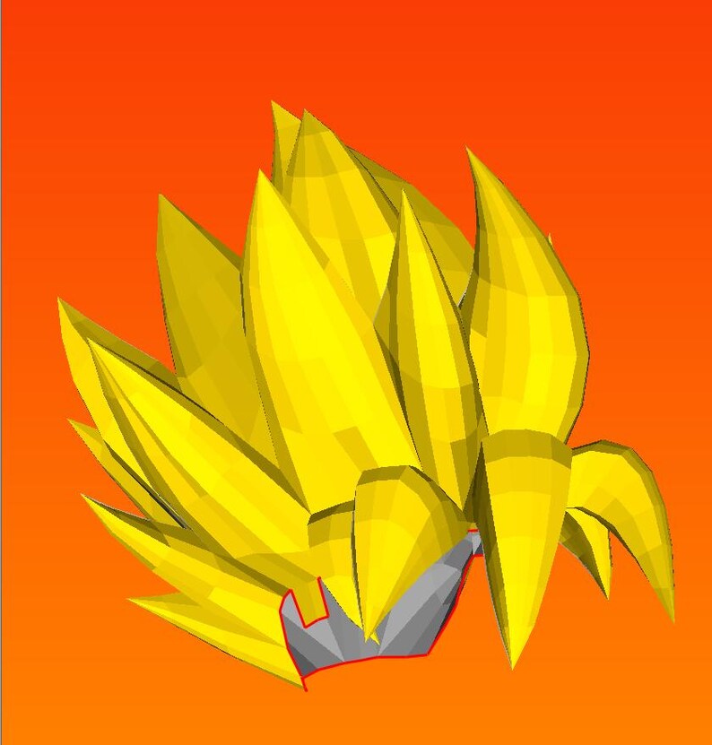 Plantilla Pepakura de cabello de Goku SSJ Super Saiyan - Etsy México