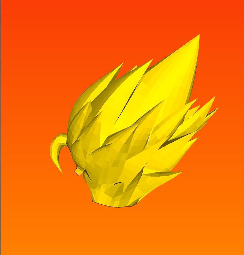 SSJ (super Saiyan) Gogeta Hair Wig Pepakura Template - Etsy