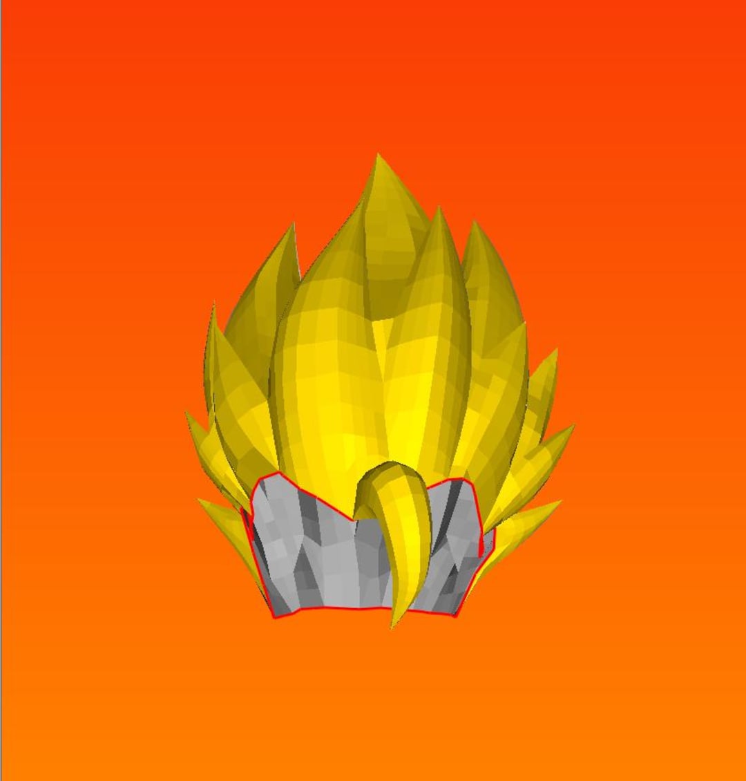 SSJ (super Saiyan) Gogeta Hair Wig Pepakura Template - Etsy