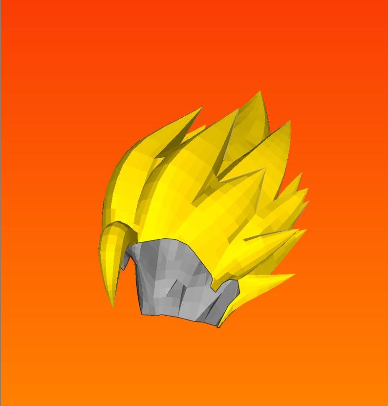 SSJ (super Saiyan) Gogeta Hair Wig Pepakura Template - Etsy
