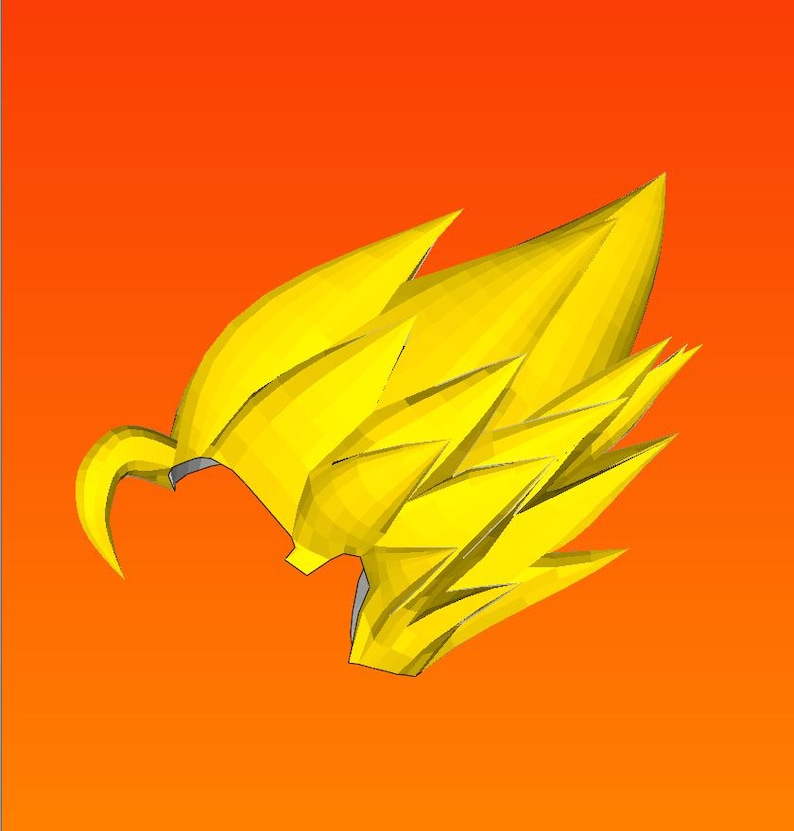SSJ (super Saiyan) Gogeta Hair Wig Pepakura Template - Etsy