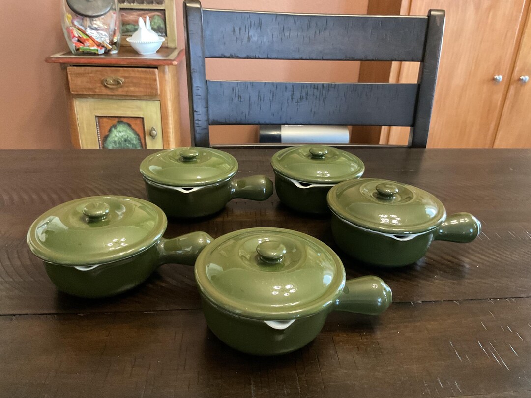 Setof 5 Vintage Restaurant Ware Soup or Chile Bowls With Lids by Hall ...