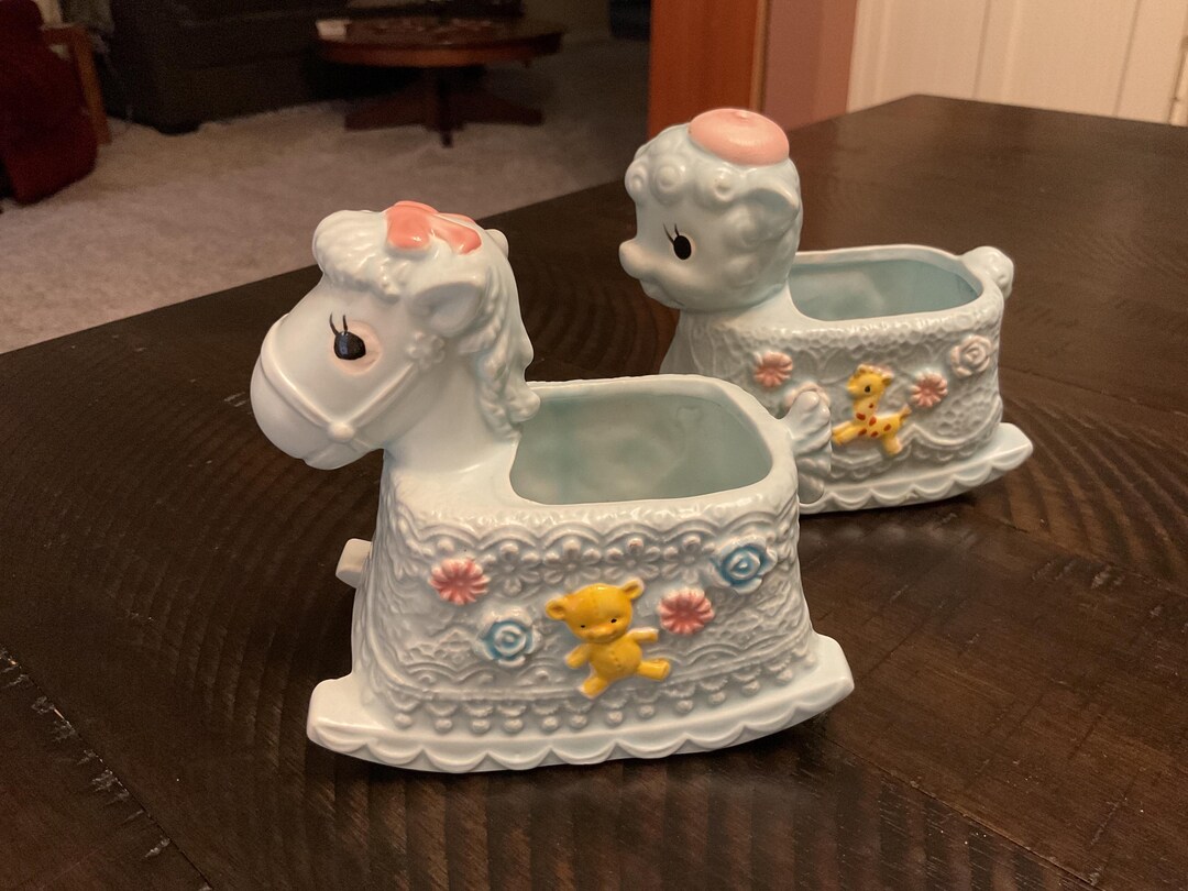 Set of Vintage Nursery Planters by Napco - Etsy