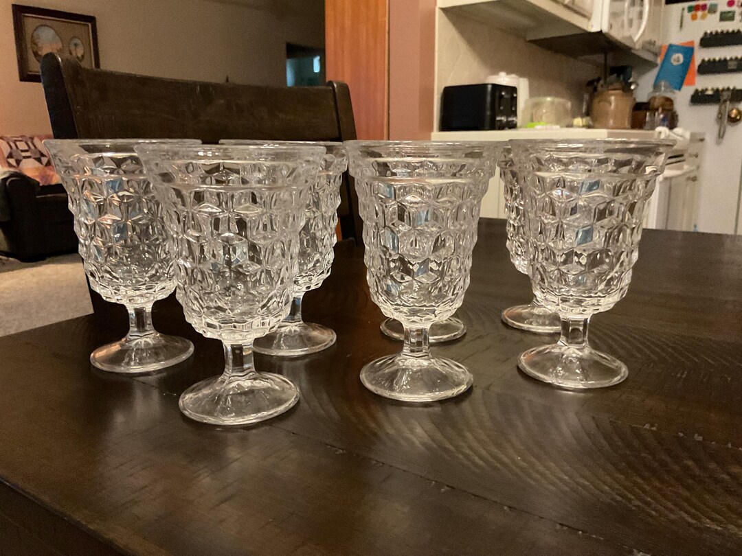 Set of 7 Low Water Goblets, American Clear by Fostoria - Etsy