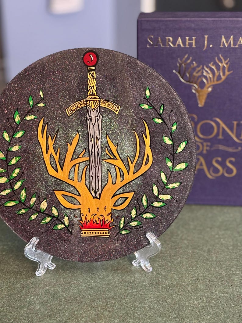 ACOTAR, TOG Book Cover Art: Hand-painted Glitter Glass - Etsy