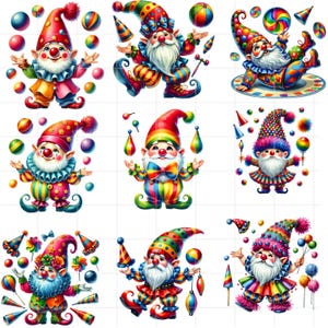 47 Watercolor Circus Clipart With Gnomes and Animals, Transparent ...