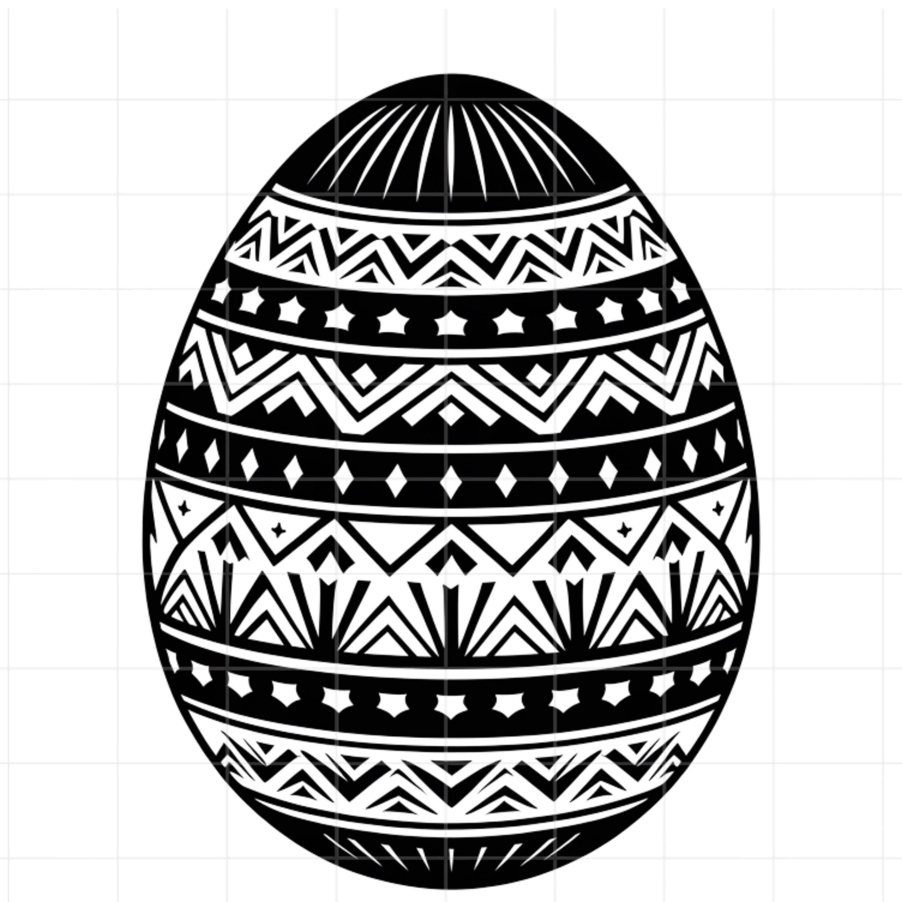 24 Black and White Vector Easter Eggs Clipart | PNG, SVG, PDF | High ...