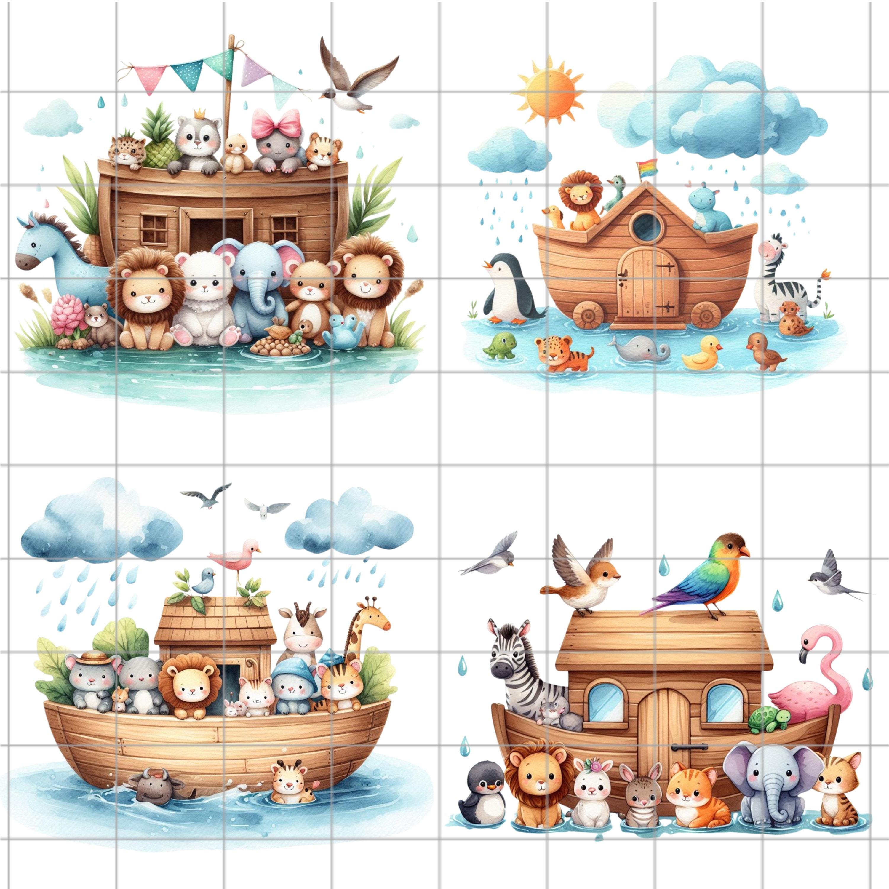 25 Watercolor Noah's Ark Clipart, Watercolor Noah's Ark, Baby Nursery ...