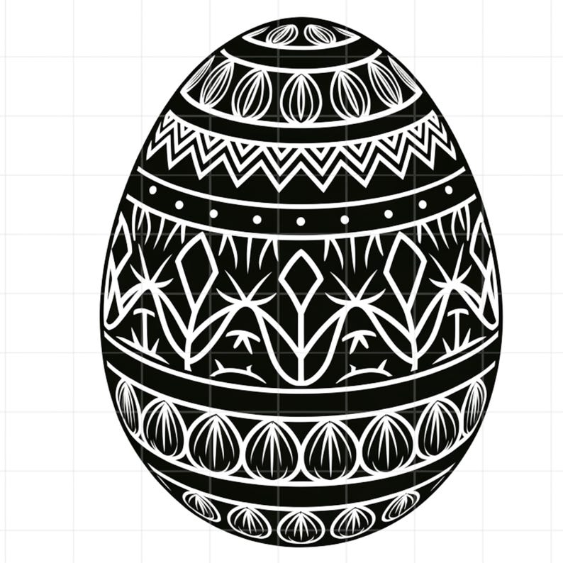 24 Black and White Vector Easter Eggs Clipart | PNG, SVG, PDF | High ...