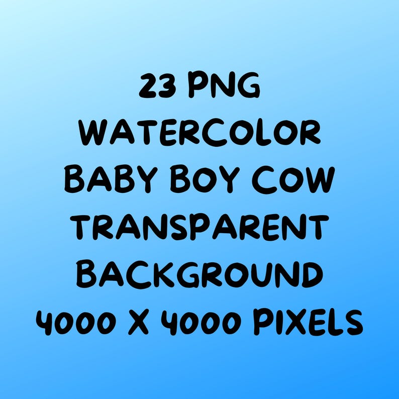 23 Watercolor Baby Boy Cow Clipart, Cute Cow Nursery Decor, Baby Shower ...