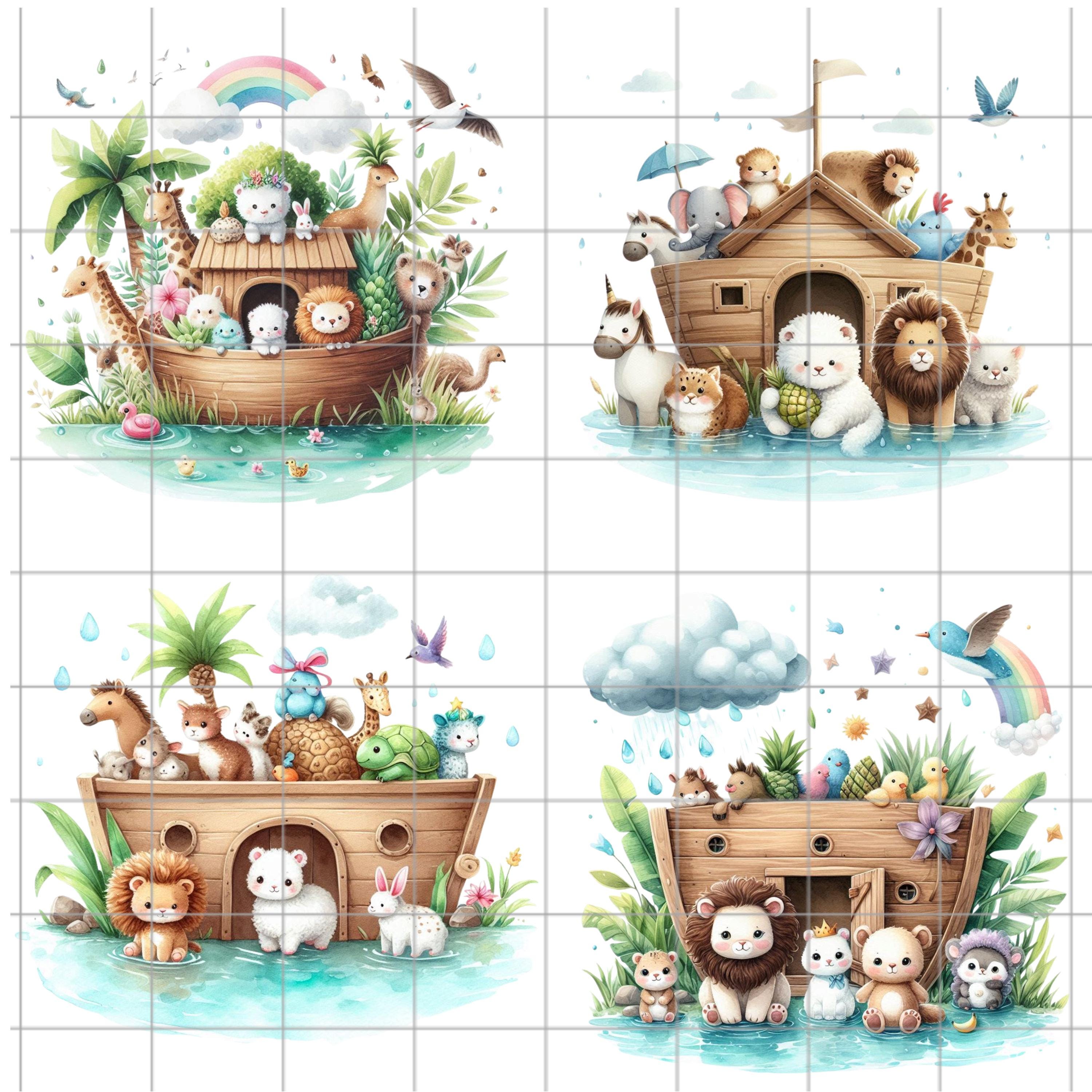 25 Watercolor Noah's Ark Clipart, Watercolor Noah's Ark, Baby Nursery ...