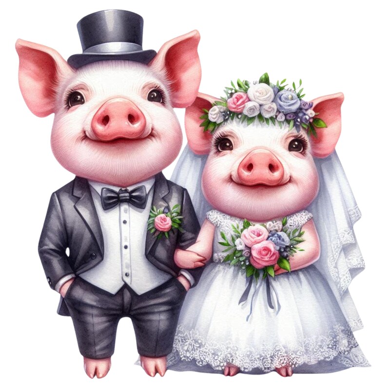 Pig Bride and Groom - Etsy