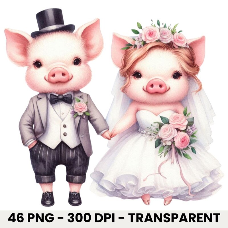 Pig Bride and Groom - Etsy