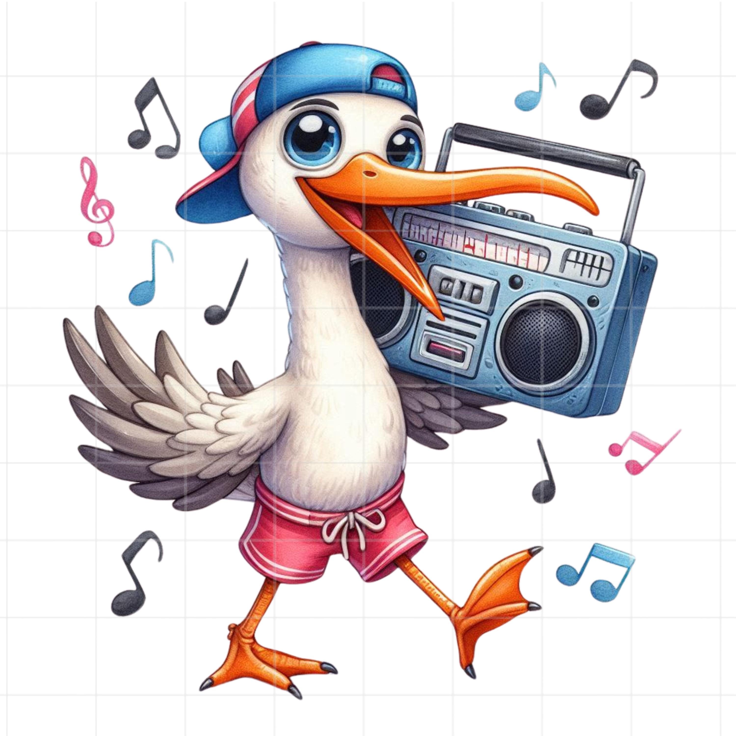 24 Watercolor Funny Long-neck Cartoon Seagull Pngs, 5000x5000 Pixels ...