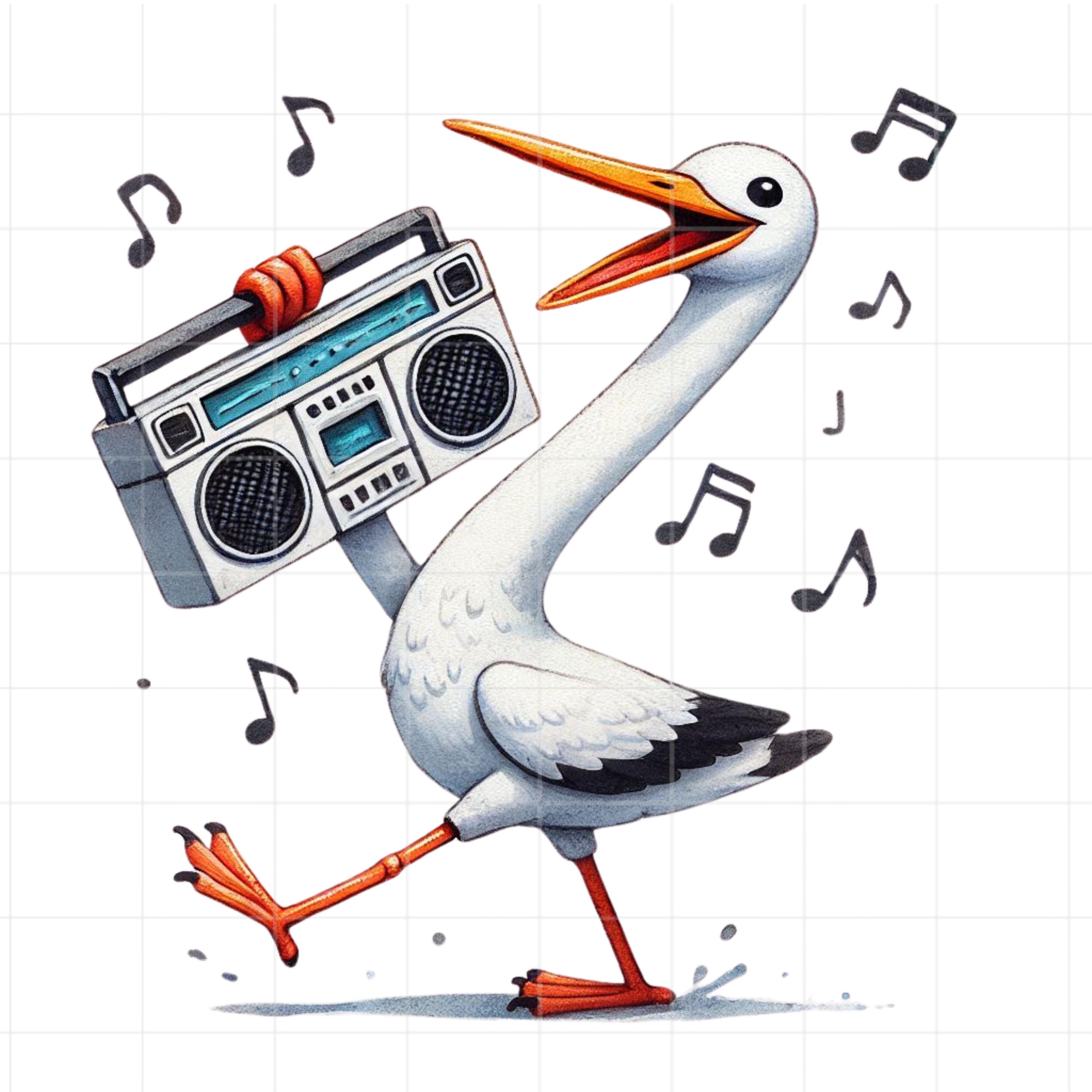 24 Watercolor Funny Long-neck Cartoon Seagull Pngs, 5000x5000 Pixels ...