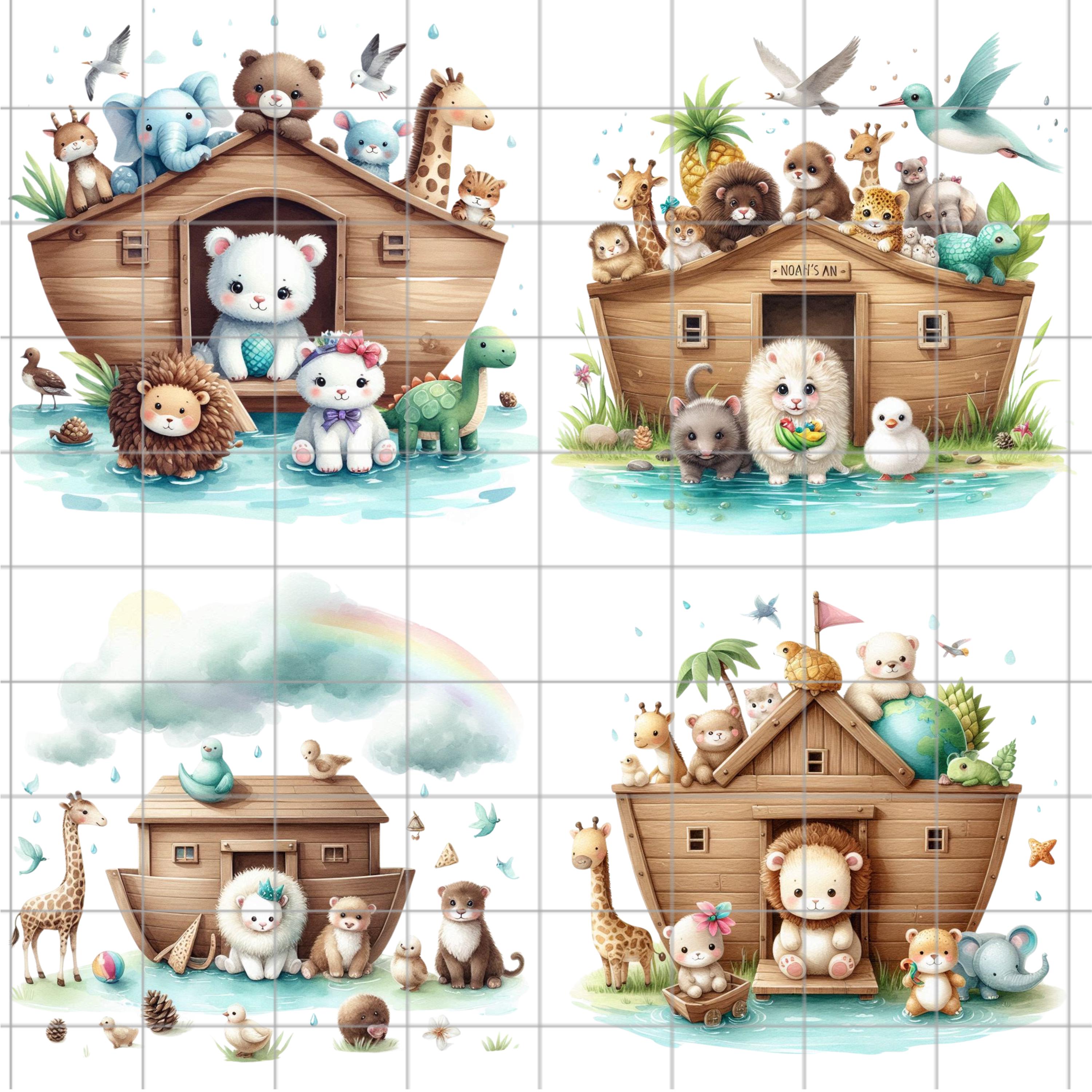 25 Watercolor Noah's Ark Clipart, Watercolor Noah's Ark, Baby Nursery ...