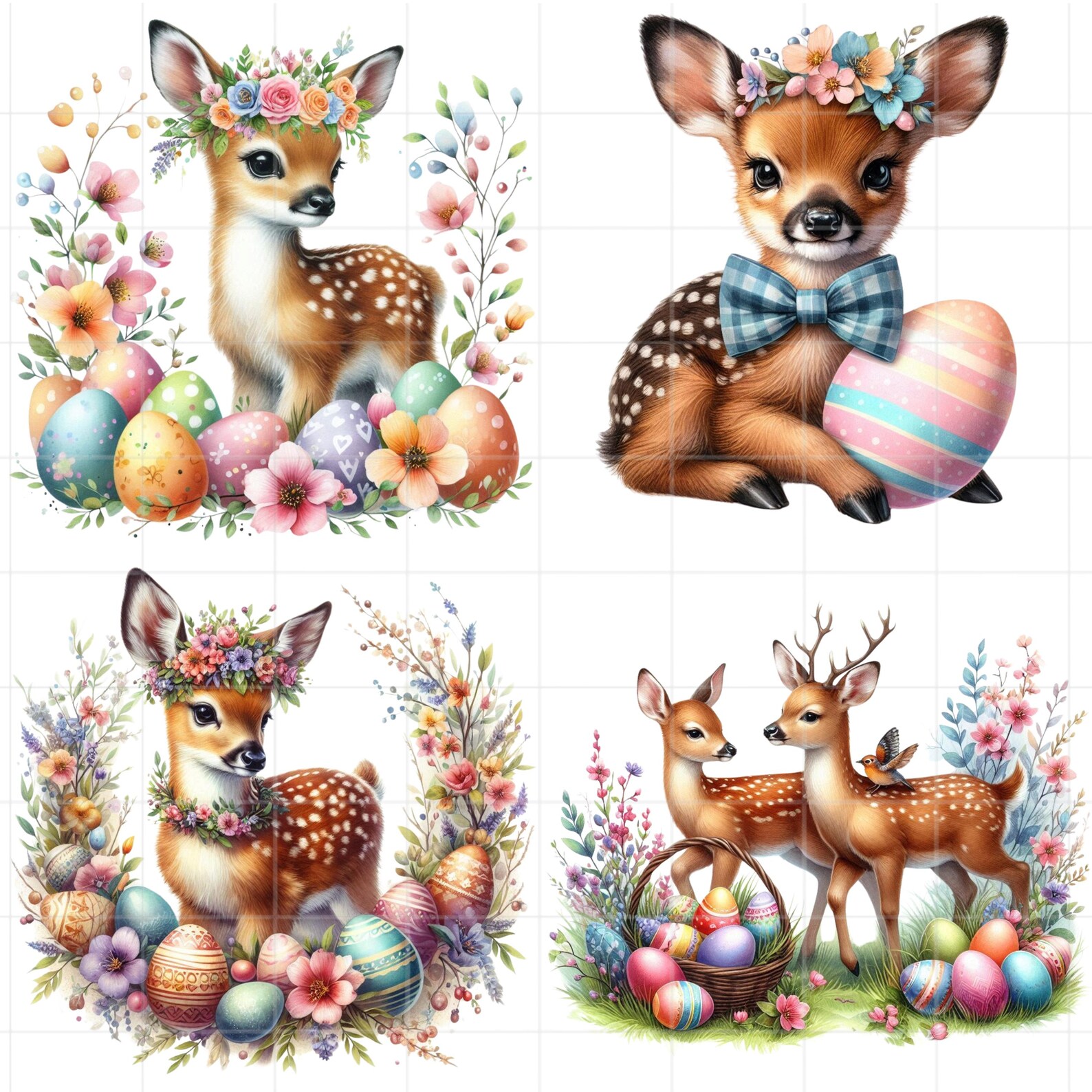 19 Watercolor Easter Deer Clipart | High-res PNG, SVG, PDF - Etsy