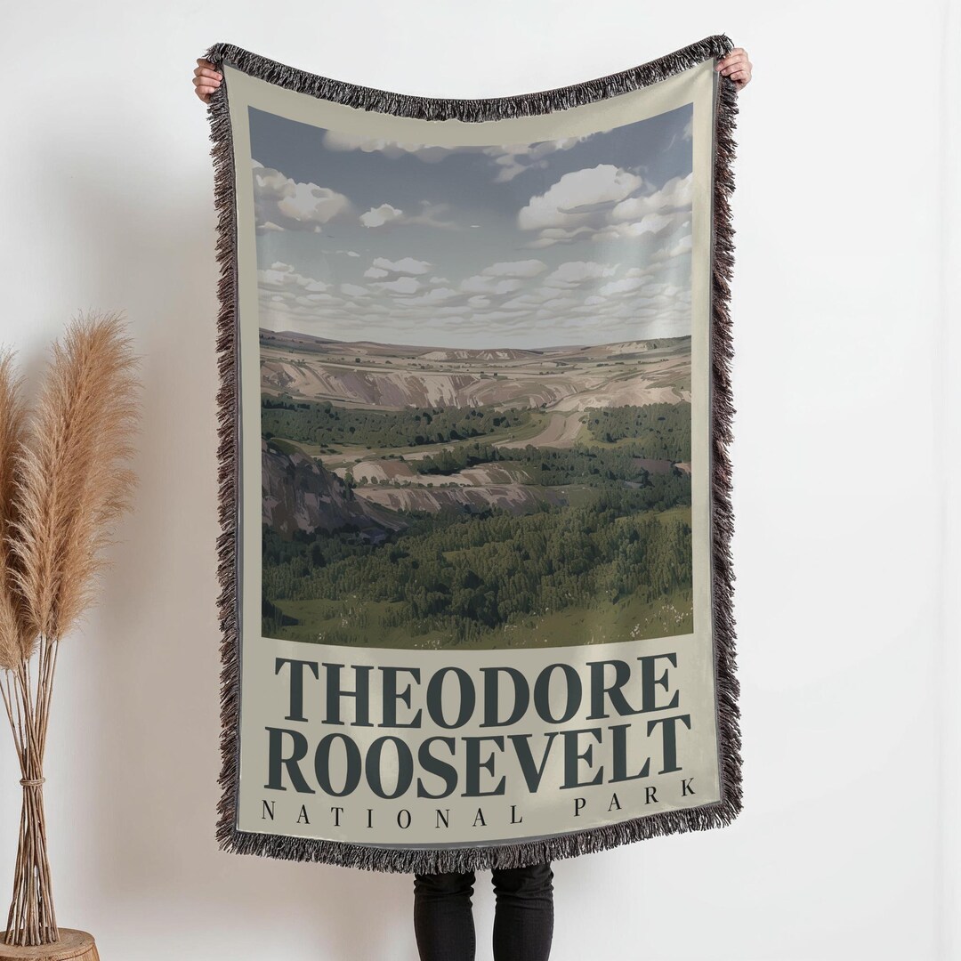 Theodore Roosevelt National Park Woven Blanket Woven Throw National Park Blanket Wall Tapestry ...