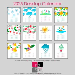 2025 Desk Calendar Watercolor Seasons Designs With Clear Case - Etsy
