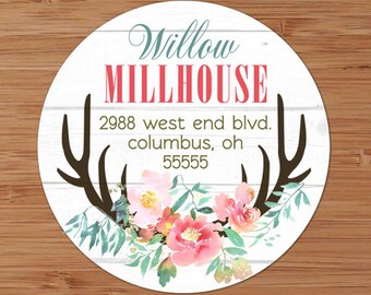 Shabby Christmas Trees CUSTOM Christmas Address Labels or | Etsy