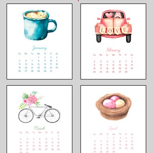 2025 Desk Calendar Watercolor Illustration Designs With Clear Case - Etsy