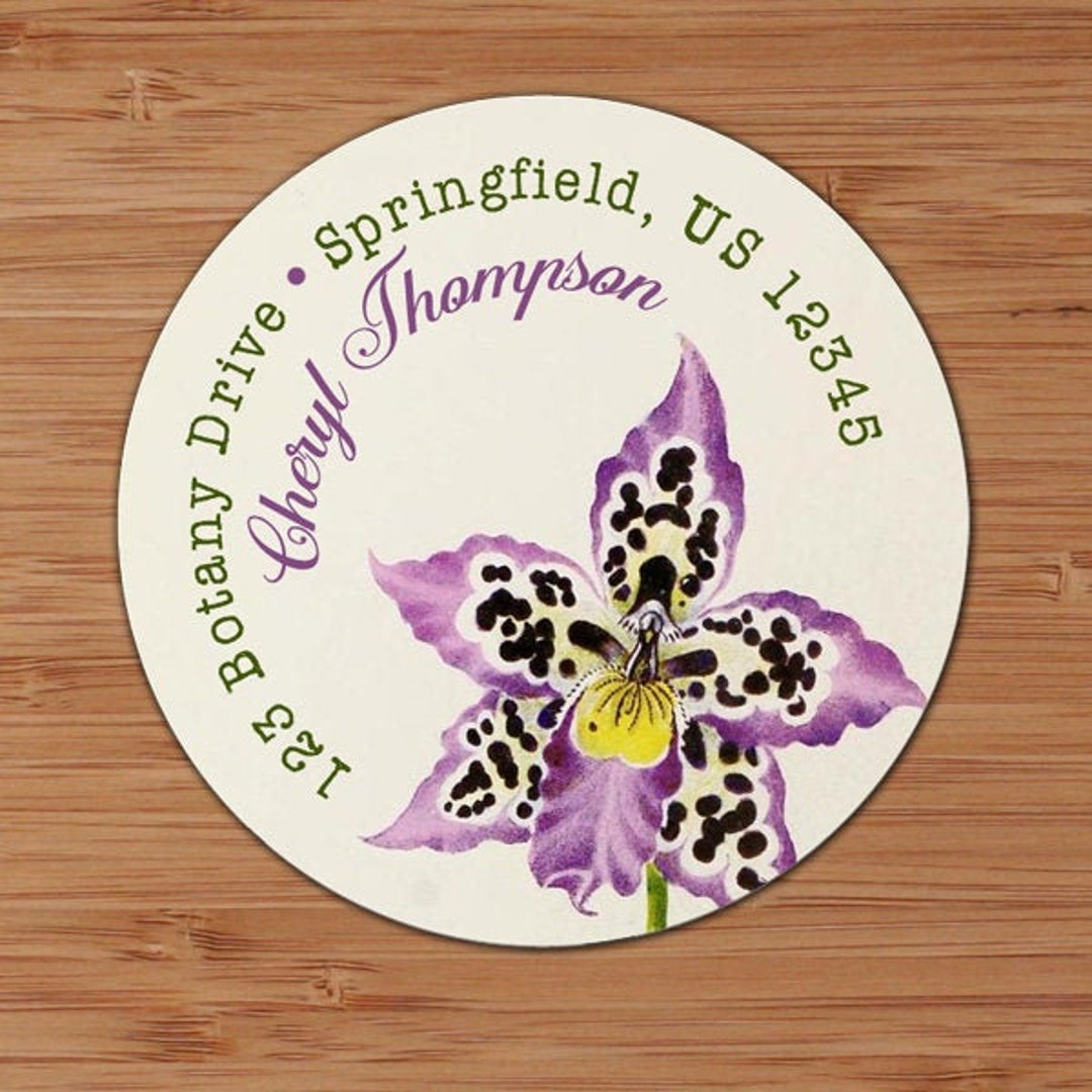 Vintage Purple Orchid - Custom Address Labels or Stickers - Etsy