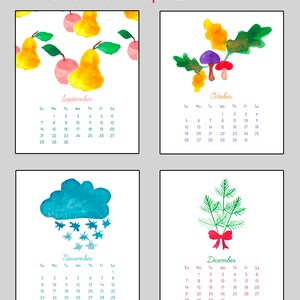2025 Desk Calendar Watercolor Seasons Designs With Clear Case - Etsy