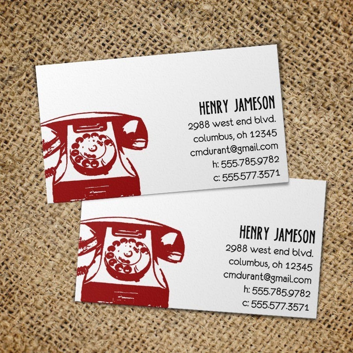 Vintage Rotary Telephone 50 Custom Business or Calling Cards - Etsy