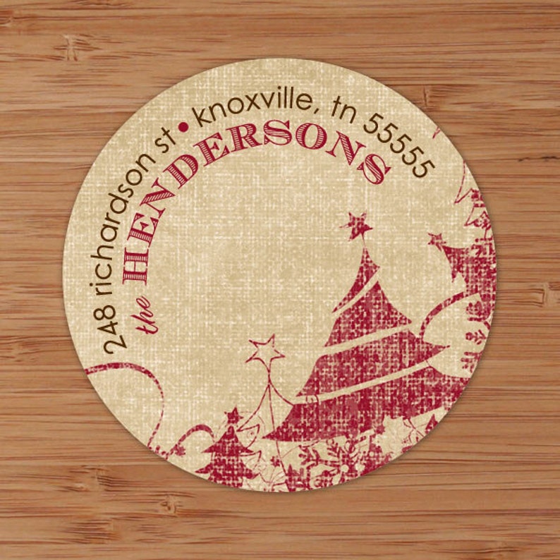 Shabby Christmas Trees CUSTOM Christmas Address Labels or - Etsy
