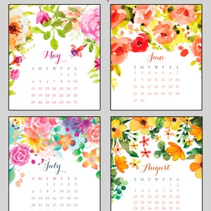 2025 Desk Calendar - Watercolor Floral Designs With Clear Case - Etsy
