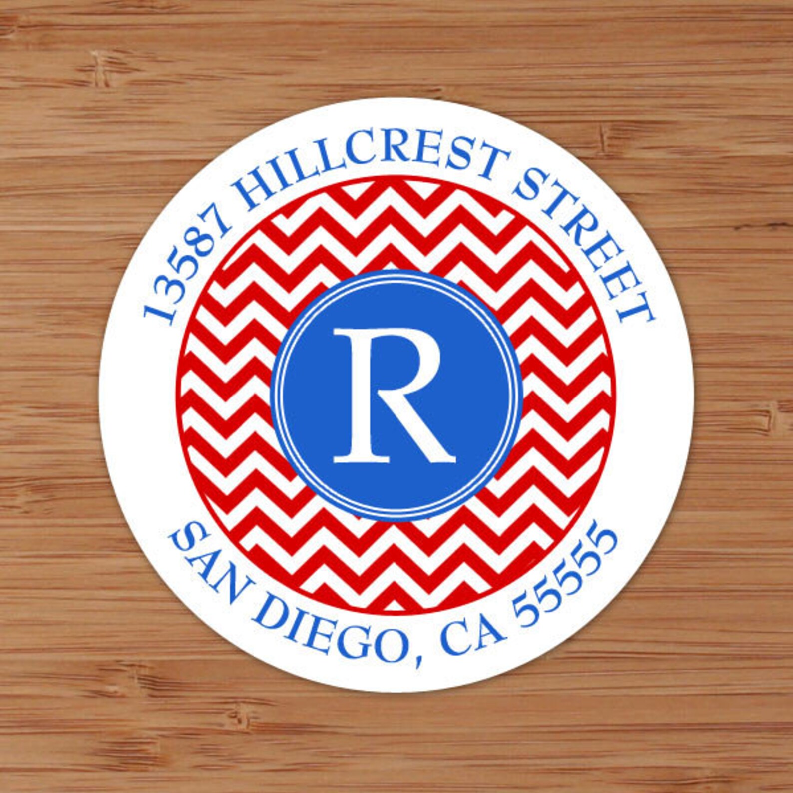 Chevron Initial Custom Address Labels or Stickers - Etsy