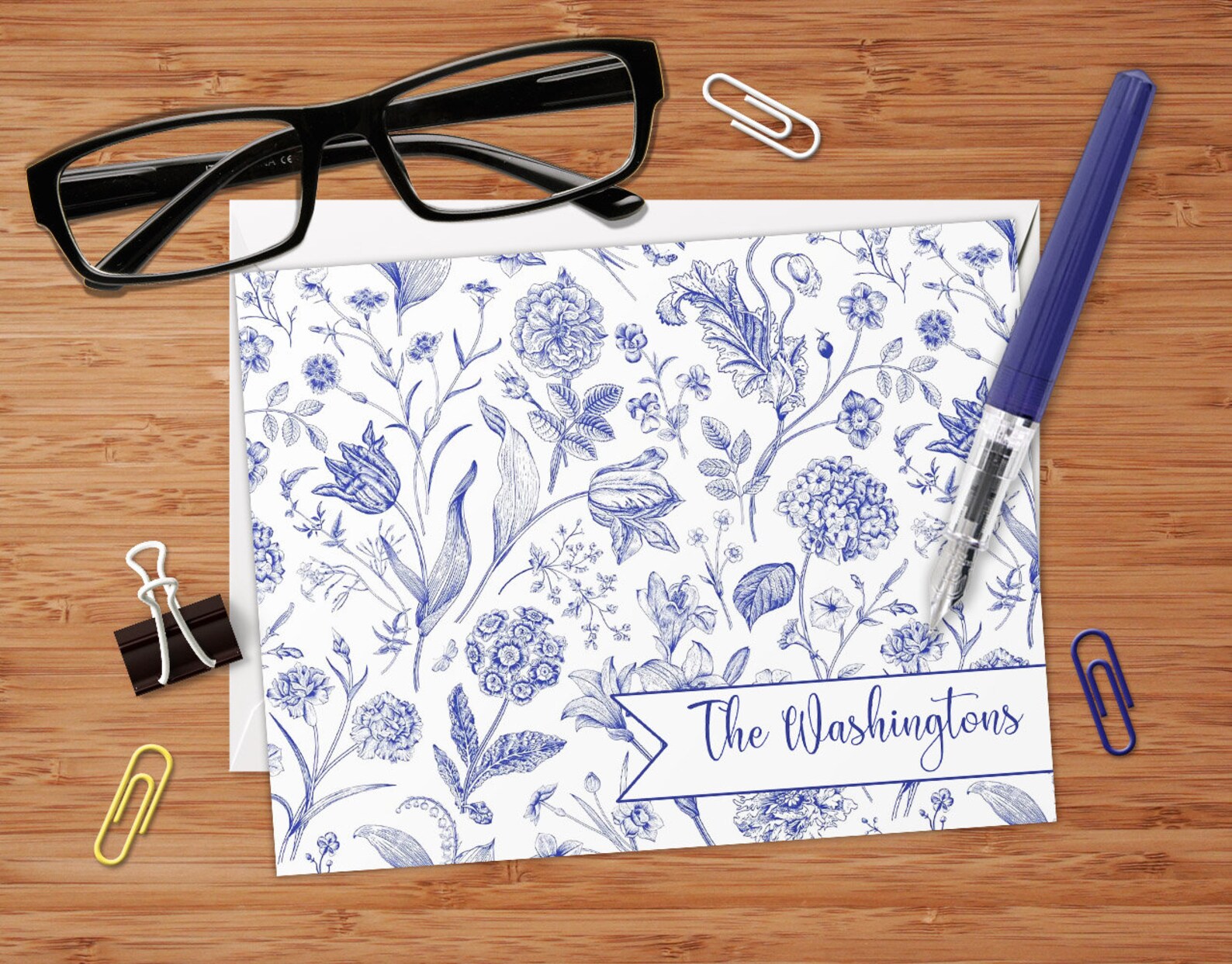 Navy Blue Floral Toile Custom Address Labels or Stickers - Etsy