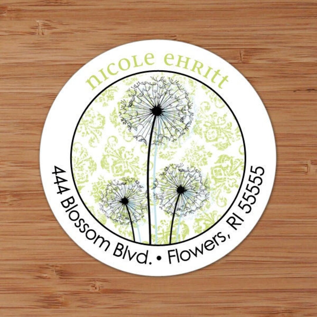 Dandy Dandelion - Custom Address Labels or Stickers - Etsy