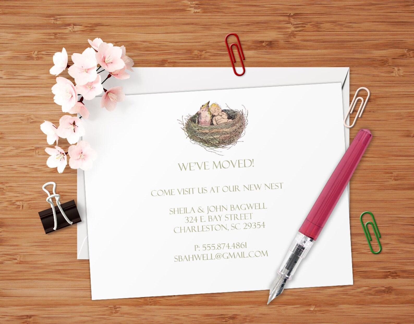 Baby Bird Nest - Custom Address Labels or Stickers - Etsy