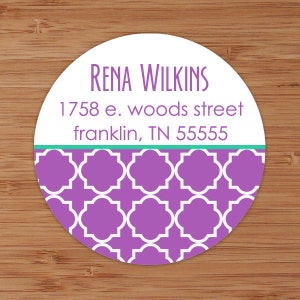 Quatrefoil Pattern Custom Address Labels or Stickers - Etsy