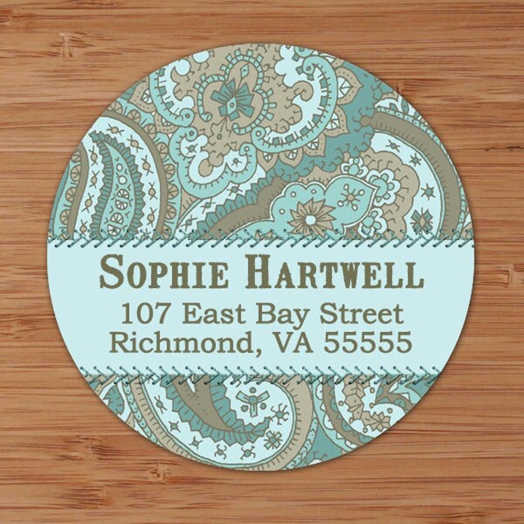 Sophie retro Paisley Custom Address Labels or Stickers - Etsy
