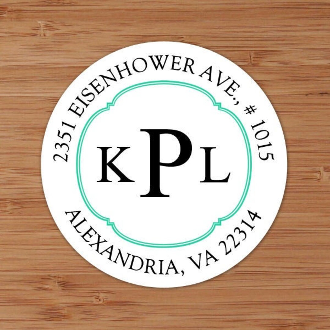 Classic Bordered Monogram - Custom Address Labels or Stickers - Etsy