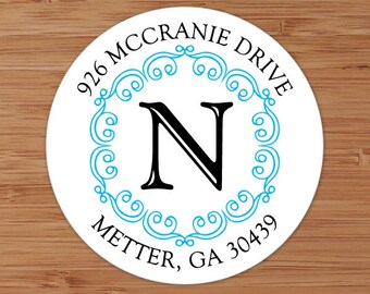 Simple Initial Custom Personalized Address Labels or | Etsy