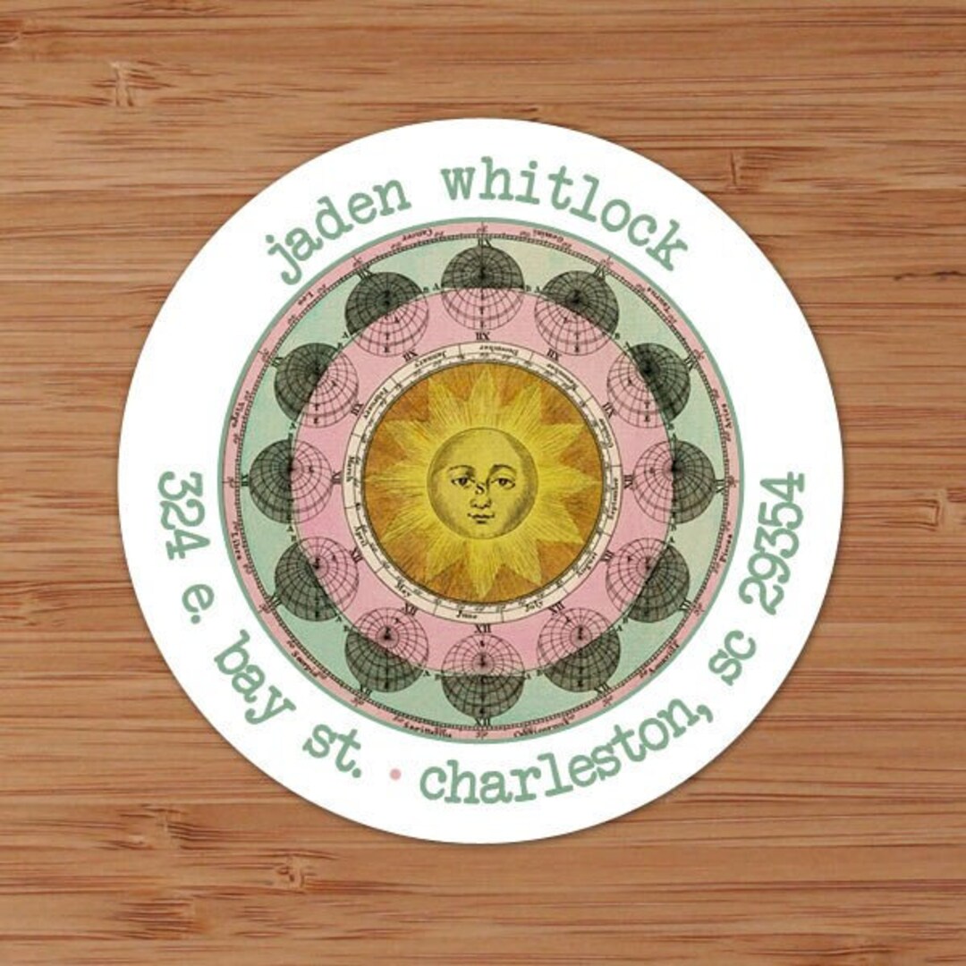 Zodiac Sun - Custom Address Labels or Stickers - Etsy