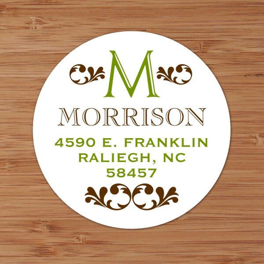 Open Initial Monogram - Custom Personalized Address Labels or Stickers ...