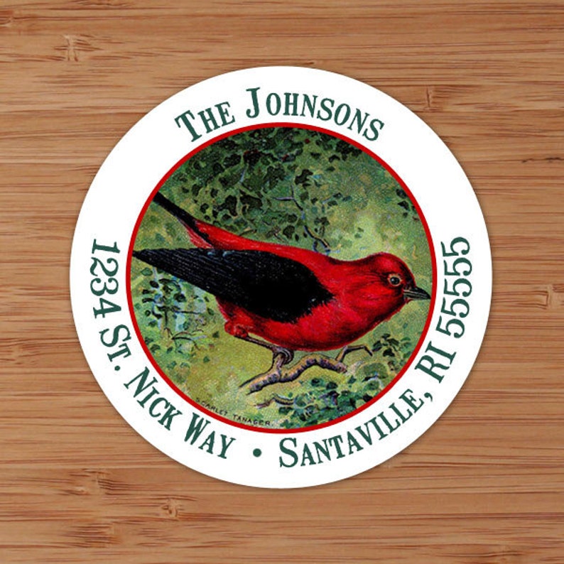 Christmas Cardinal Red Bird CUSTOM Address Labels or | Etsy