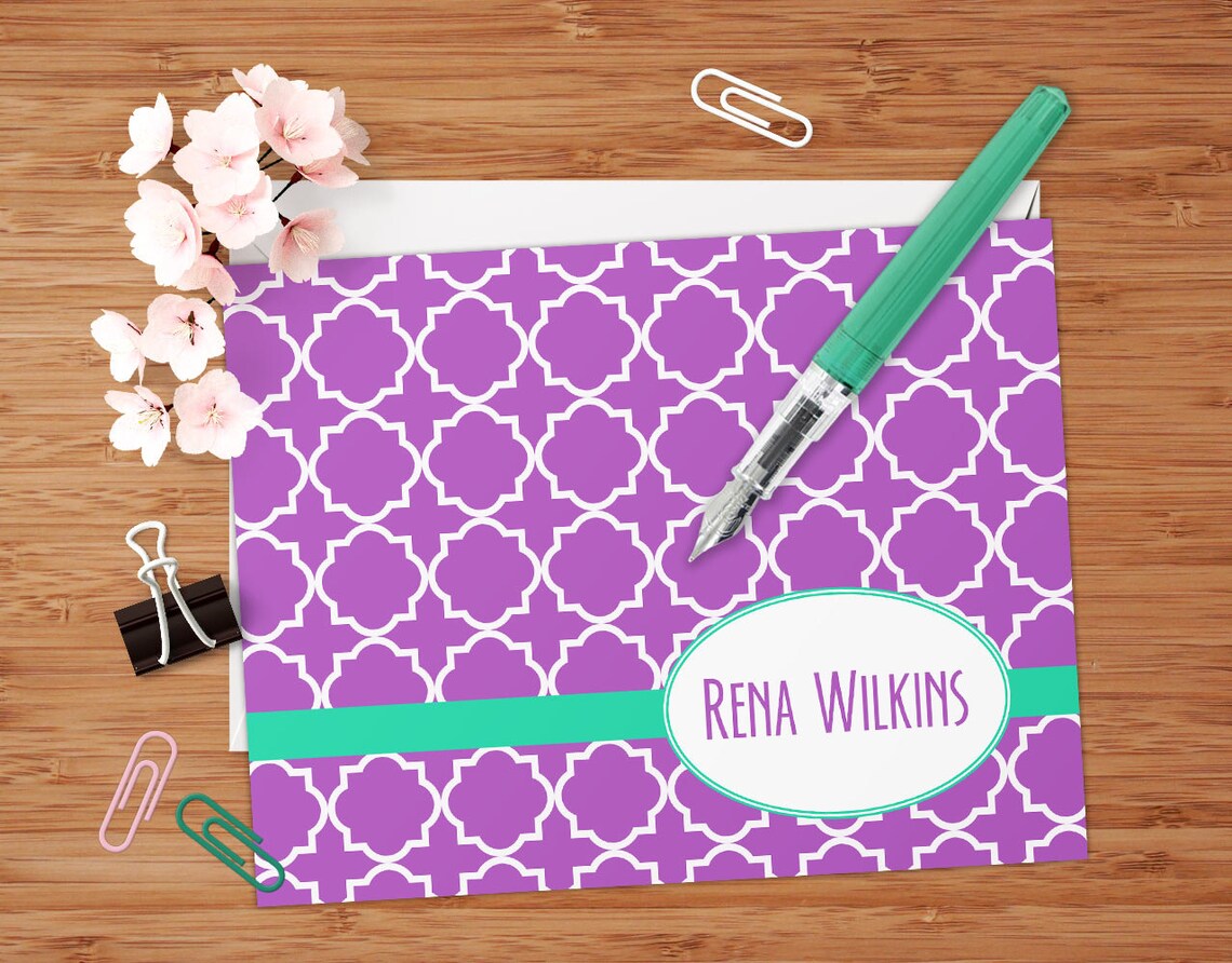 Quatrefoil Pattern Custom Address Labels or Stickers - Etsy