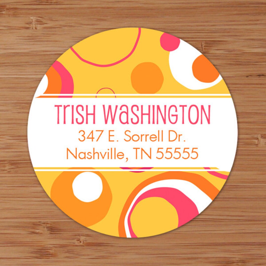 Mid Century Modern Retro Circles Abstract Yellow Pink Orange - Etsy