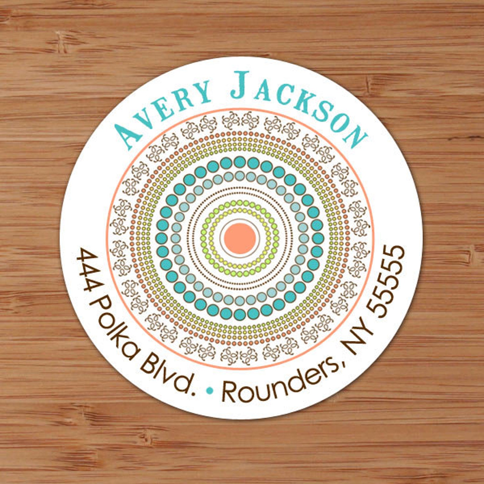 Round and Round mod Dots Set of 8 CUSTOM Personalized Flat - Etsy