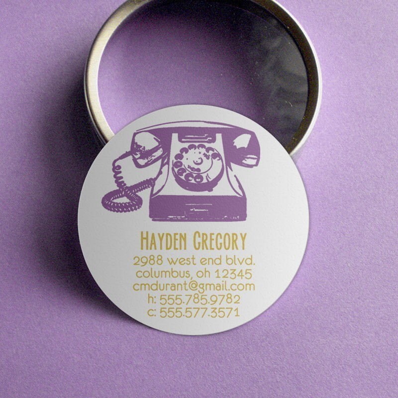 Vintage Rotary Telephone 50 CUSTOM Round Calling Cards/ - Etsy