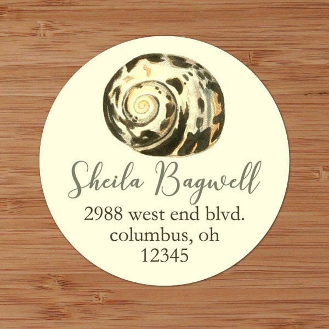 Nautical Seashell - Custom Address Labels or Stickers - Etsy