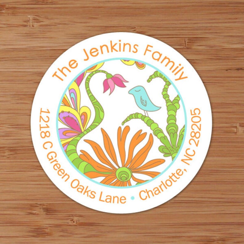 Funky Flower Doodles Custom Personalized Address Labels or | Etsy